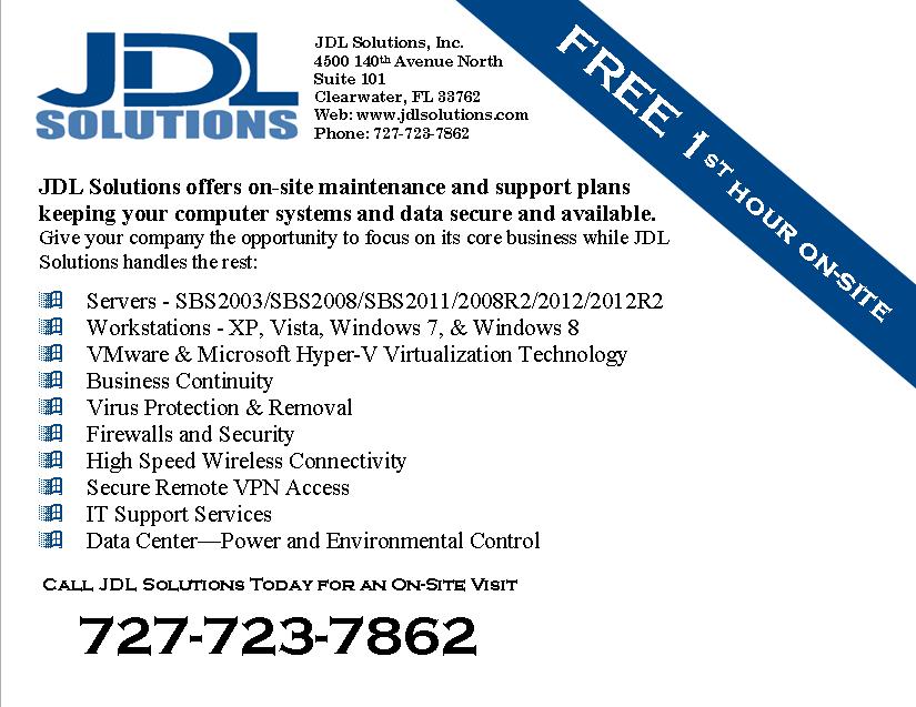 JDL Solutions - Free On-Site Offer